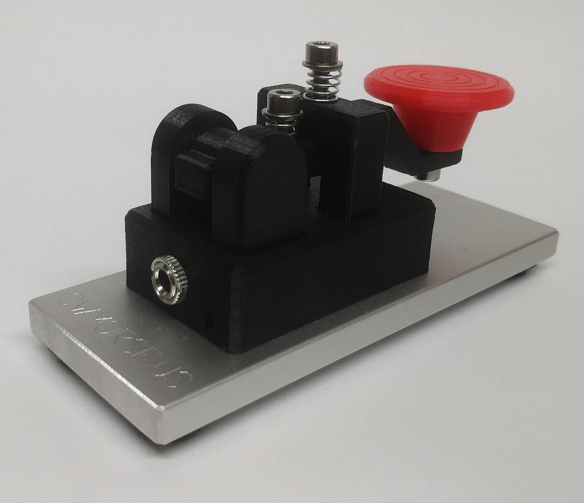 Black and Red Micro Morse Code Key W/ Aluminum Base – cwmorse.us